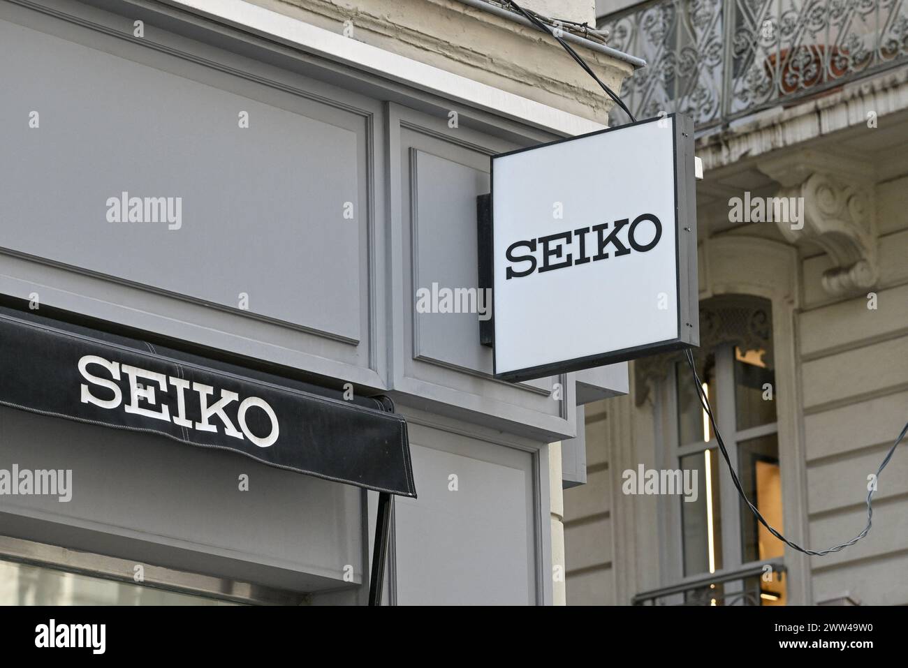 Seiko Illustration of commercial signs and shops in Lyon, France on ...