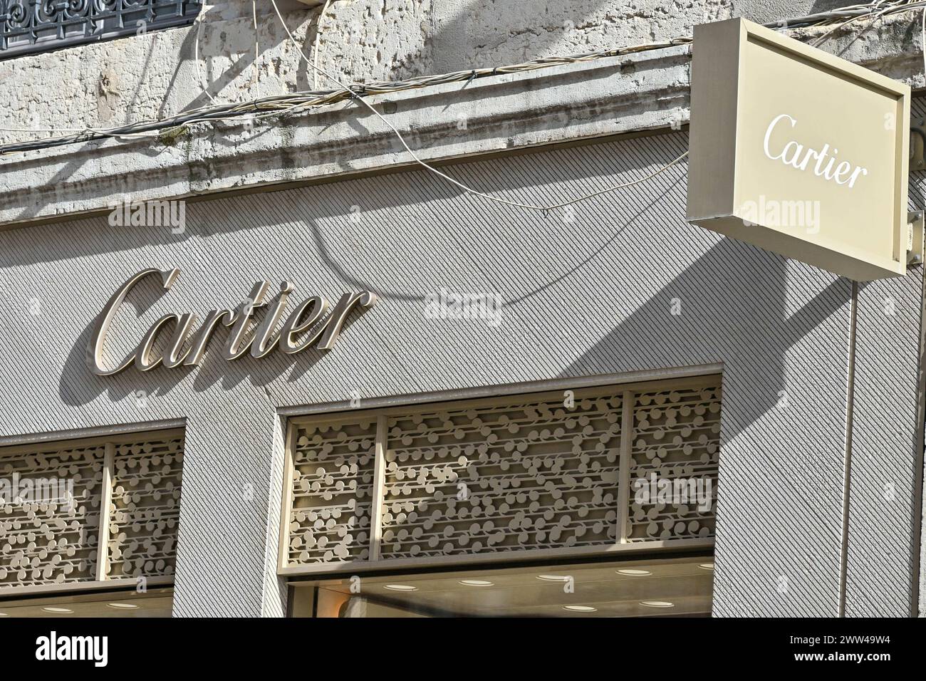 Cartier Illustration of commercial signs and shops in Lyon, France on ...