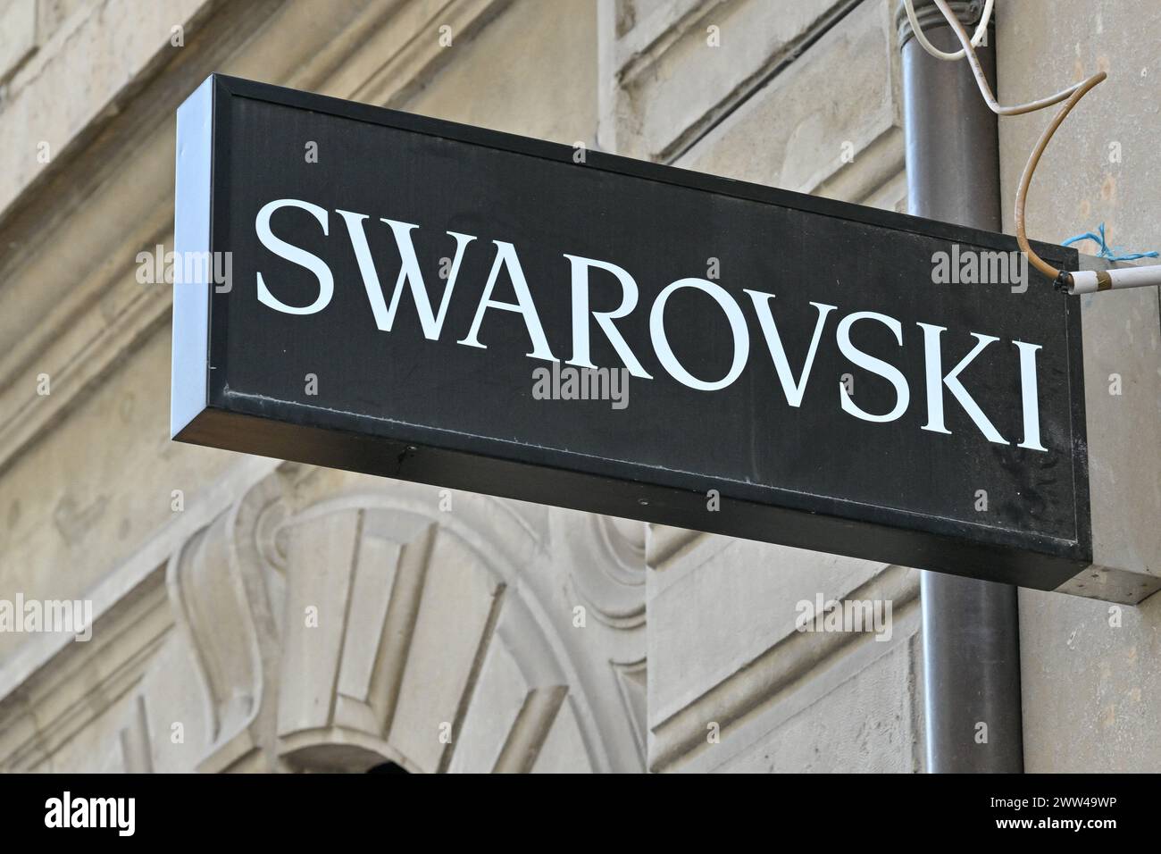 Swarovski Illustration of commercial signs and shops in Lyon, France on ...