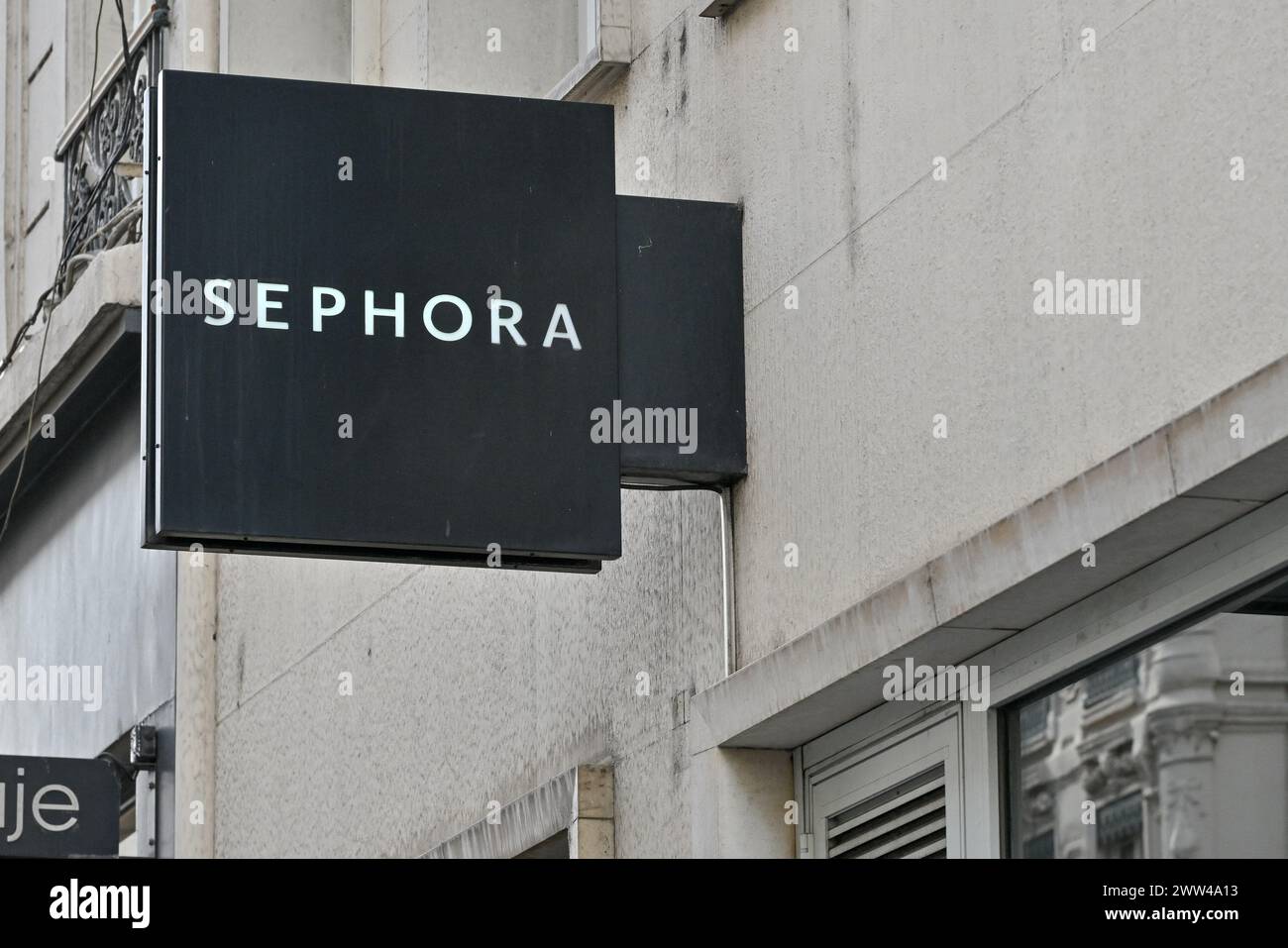 Lyon, France. 16th Feb, 2024. Sephora Illustration of commercial signs ...