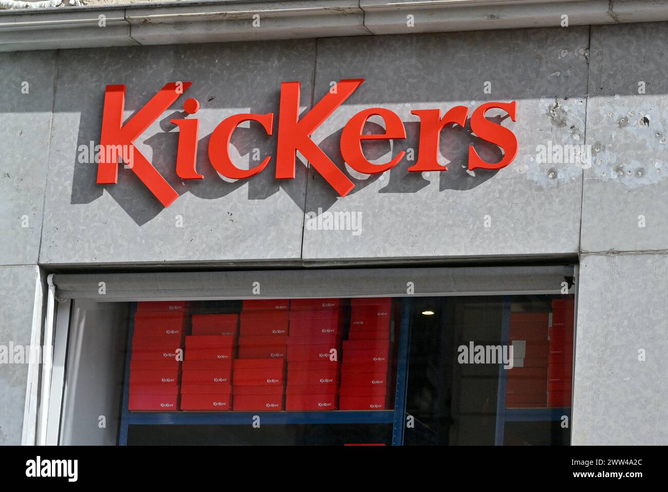 Lyon, France. 16th Feb, 2024. KicKers Illustration of commercial signs ...