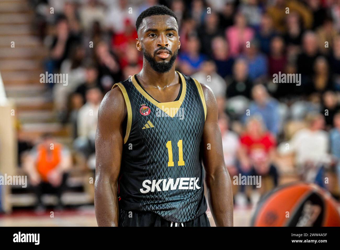 Monaco, Monaco. 20th Mar, 2024. Monaco player #11 Alpha Diallo is seen ...