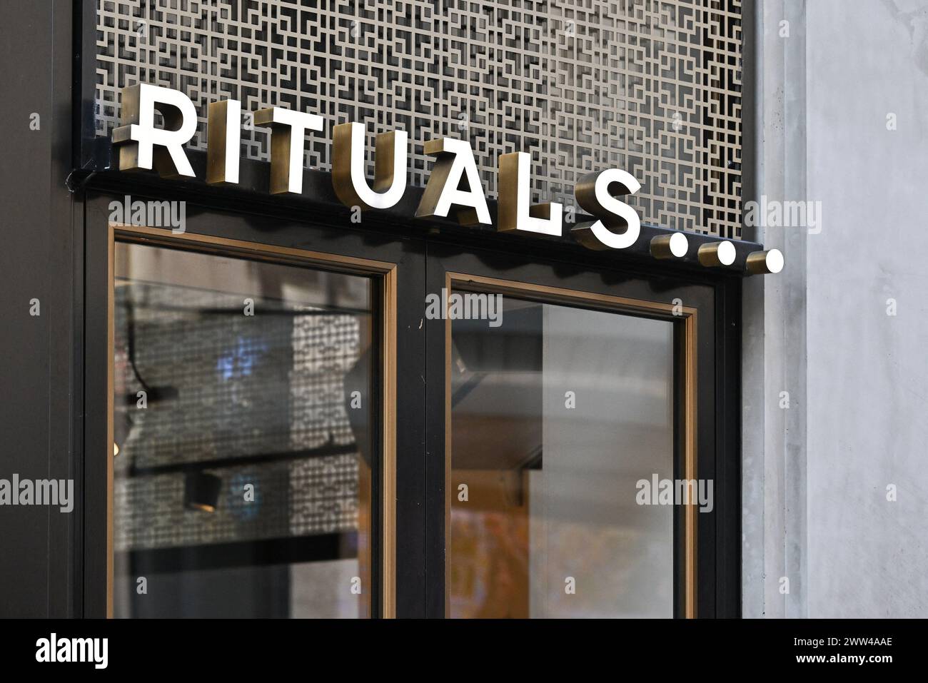 Rituals Illustration of commercial signs and shops in Lyon, France on ...