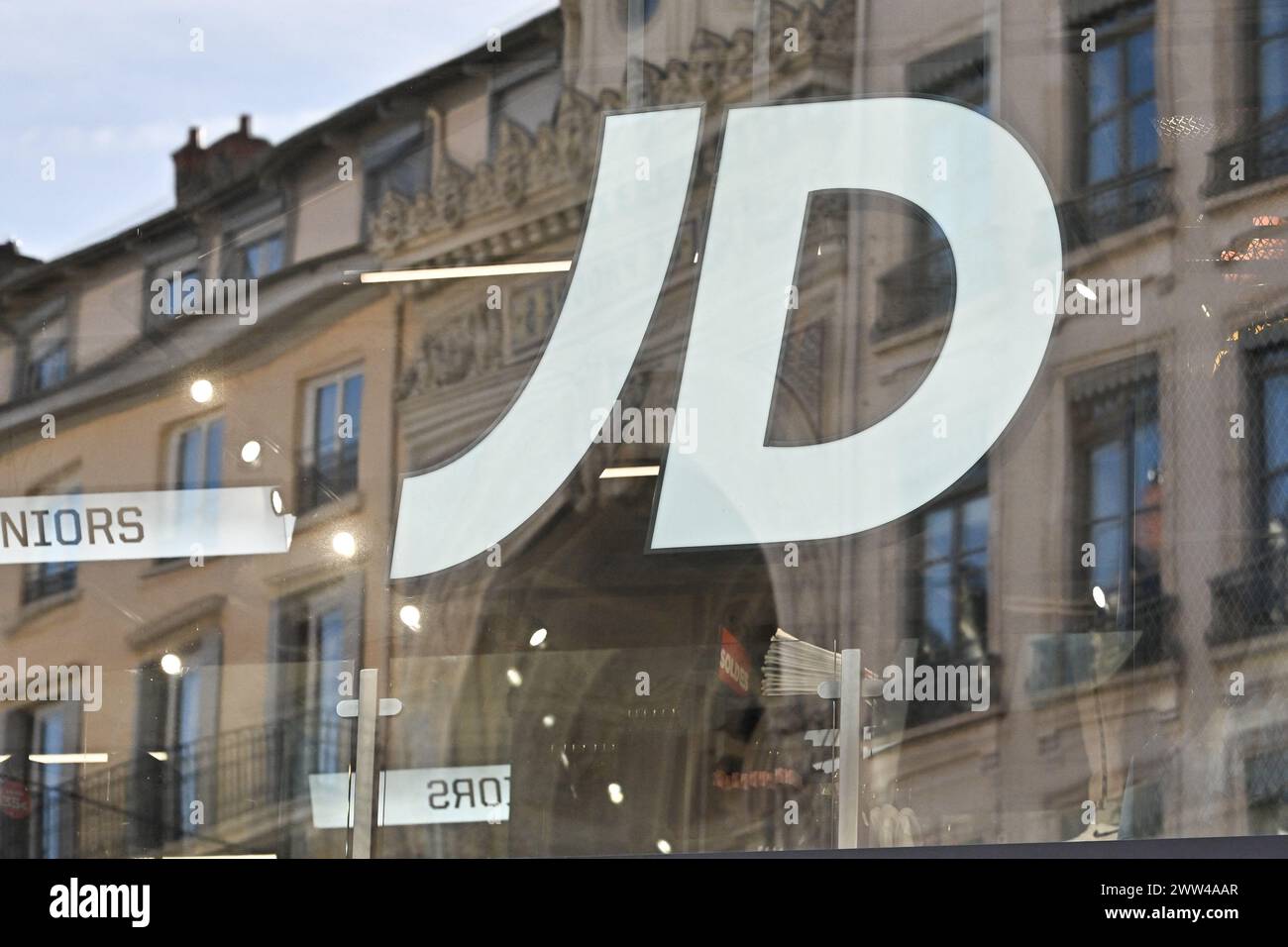 JD Sports Illustration of commercial signs and shops in Lyon, France on ...