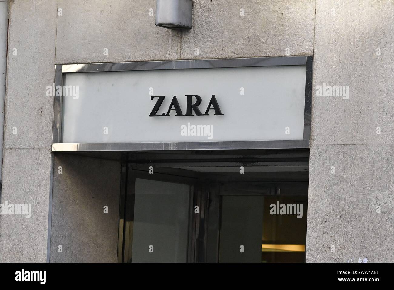Zara Illustration of commercial signs and shops in Lyon, France on ...