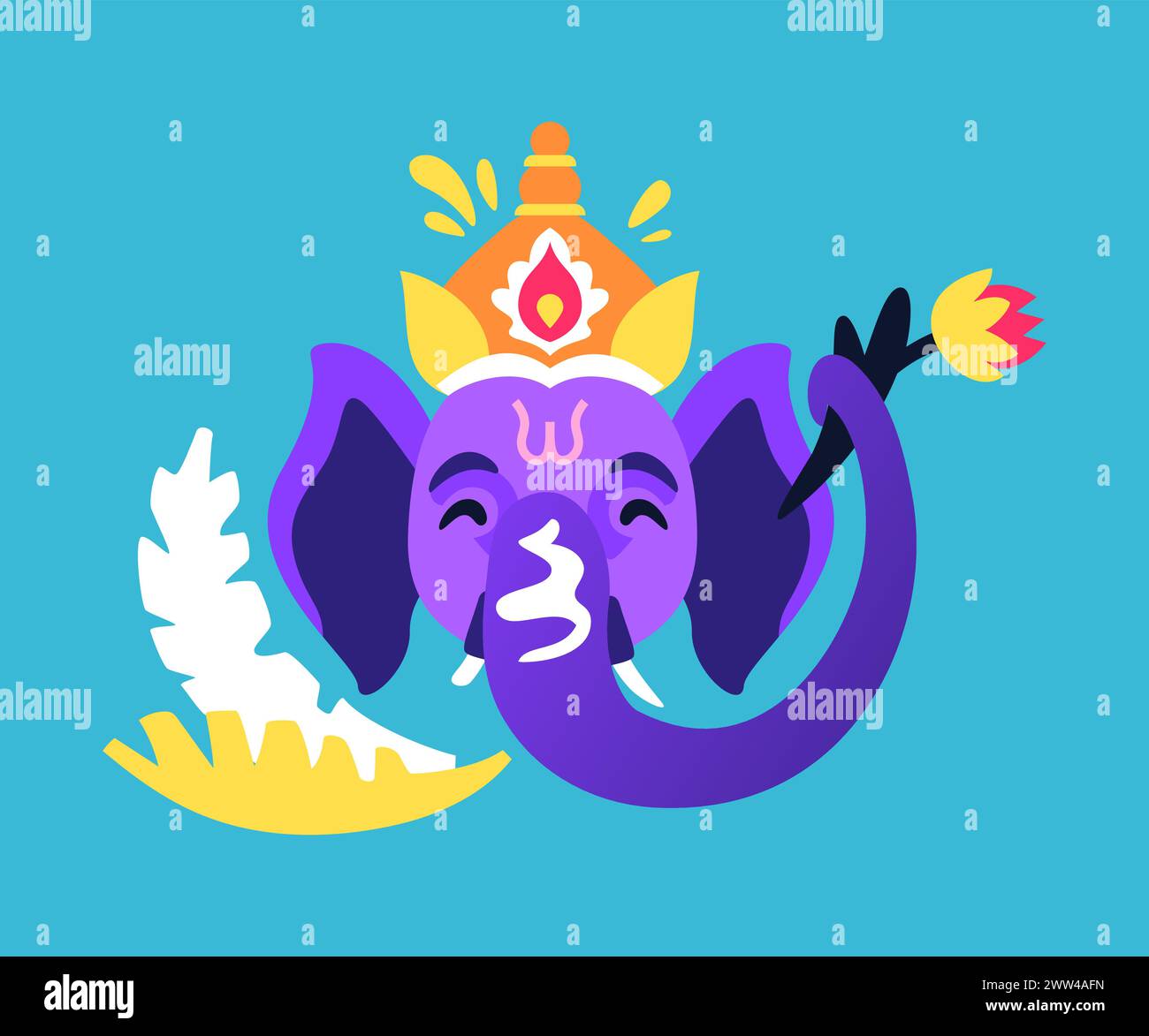 Head of Ganesha - modern colored vector illustration Stock Vector Image ...