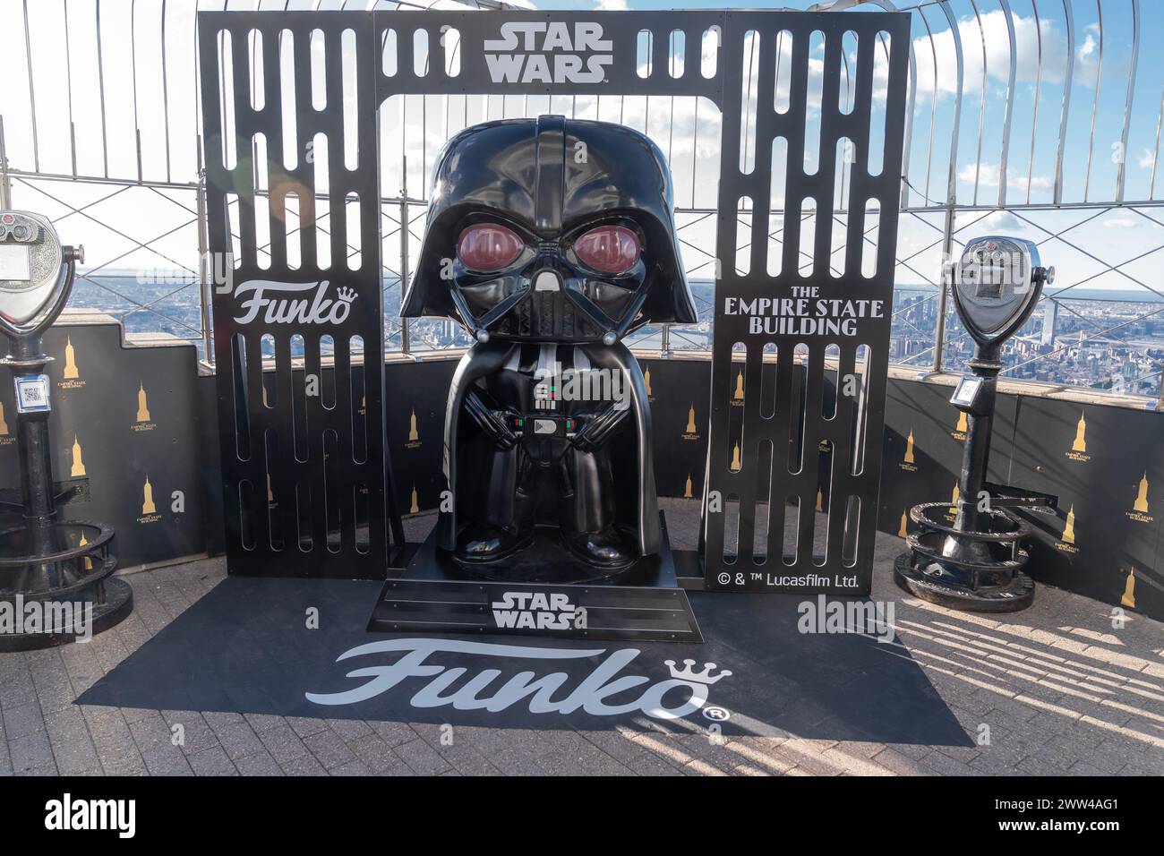 Life-size Funko installed on observation deck as Hayden Christensen ...