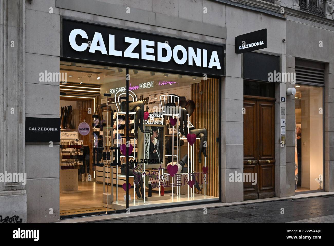 Calzedonia Illustration of commercial signs and shops in Lyon, France ...