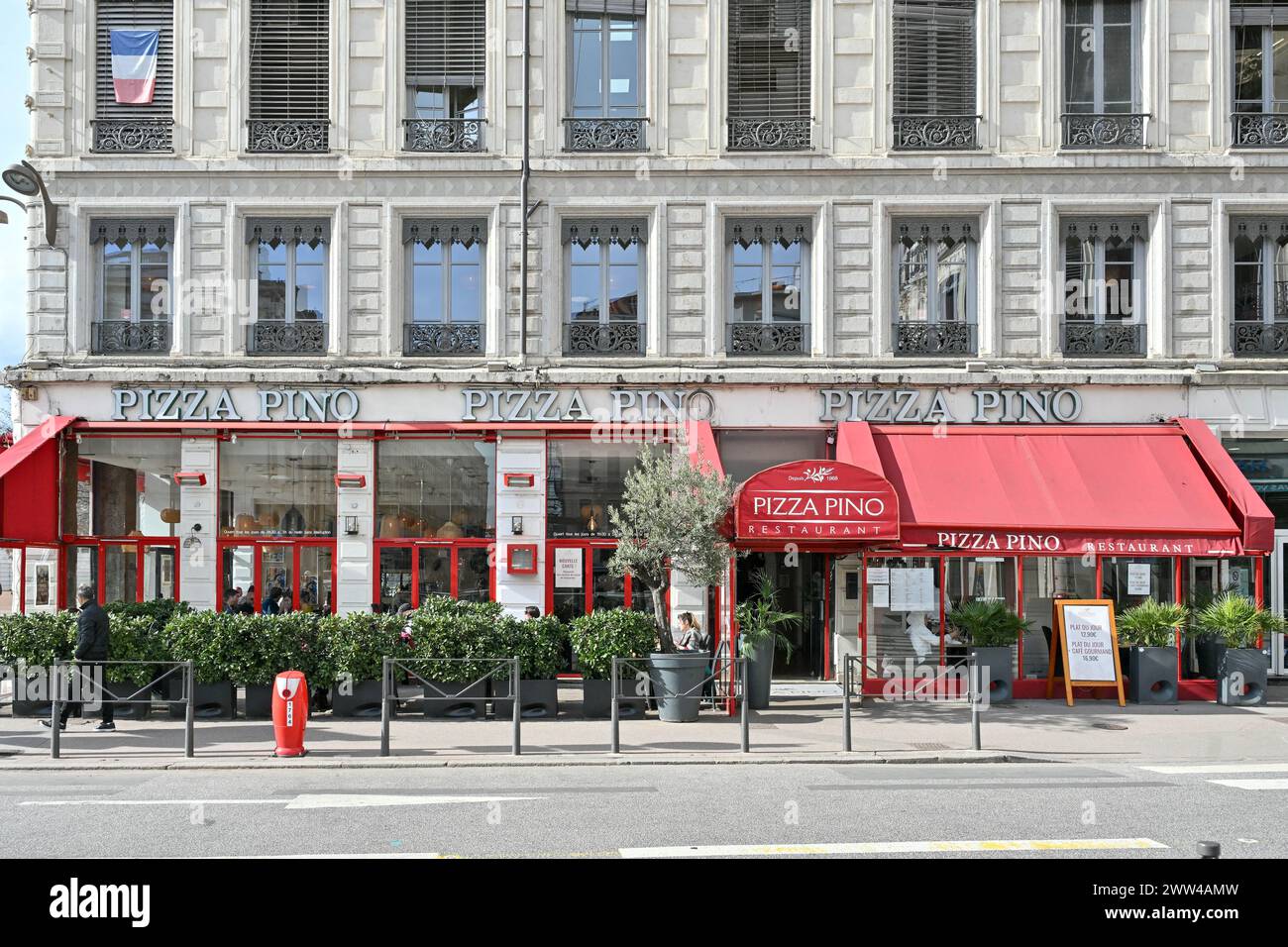 Lyon, France. 16th Feb, 2024. Pizza Pino Restaurant Illustration of ...