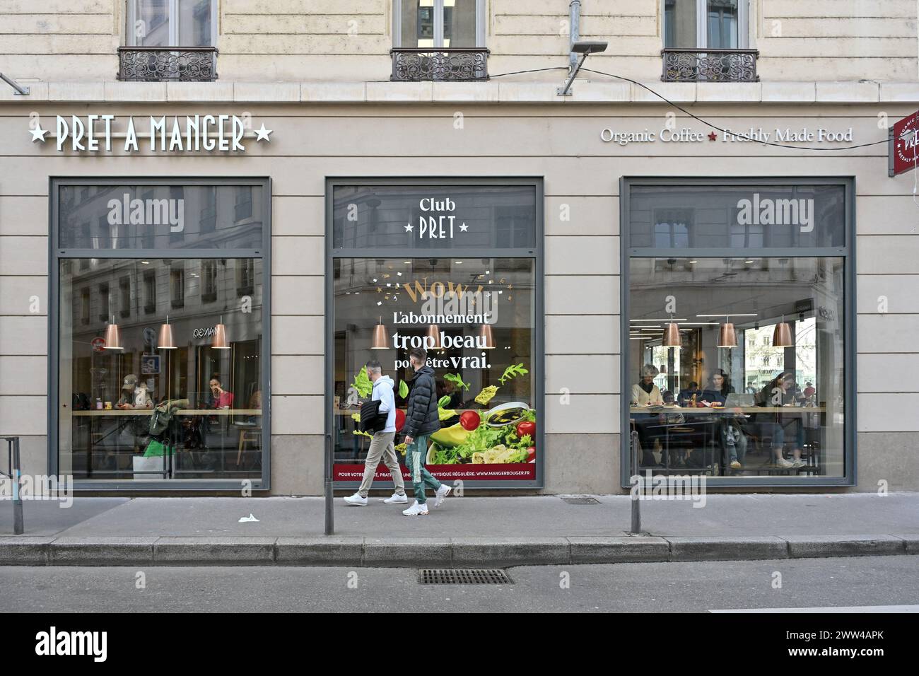 Pret A Manger Illustration of commercial signs and shops in Lyon ...