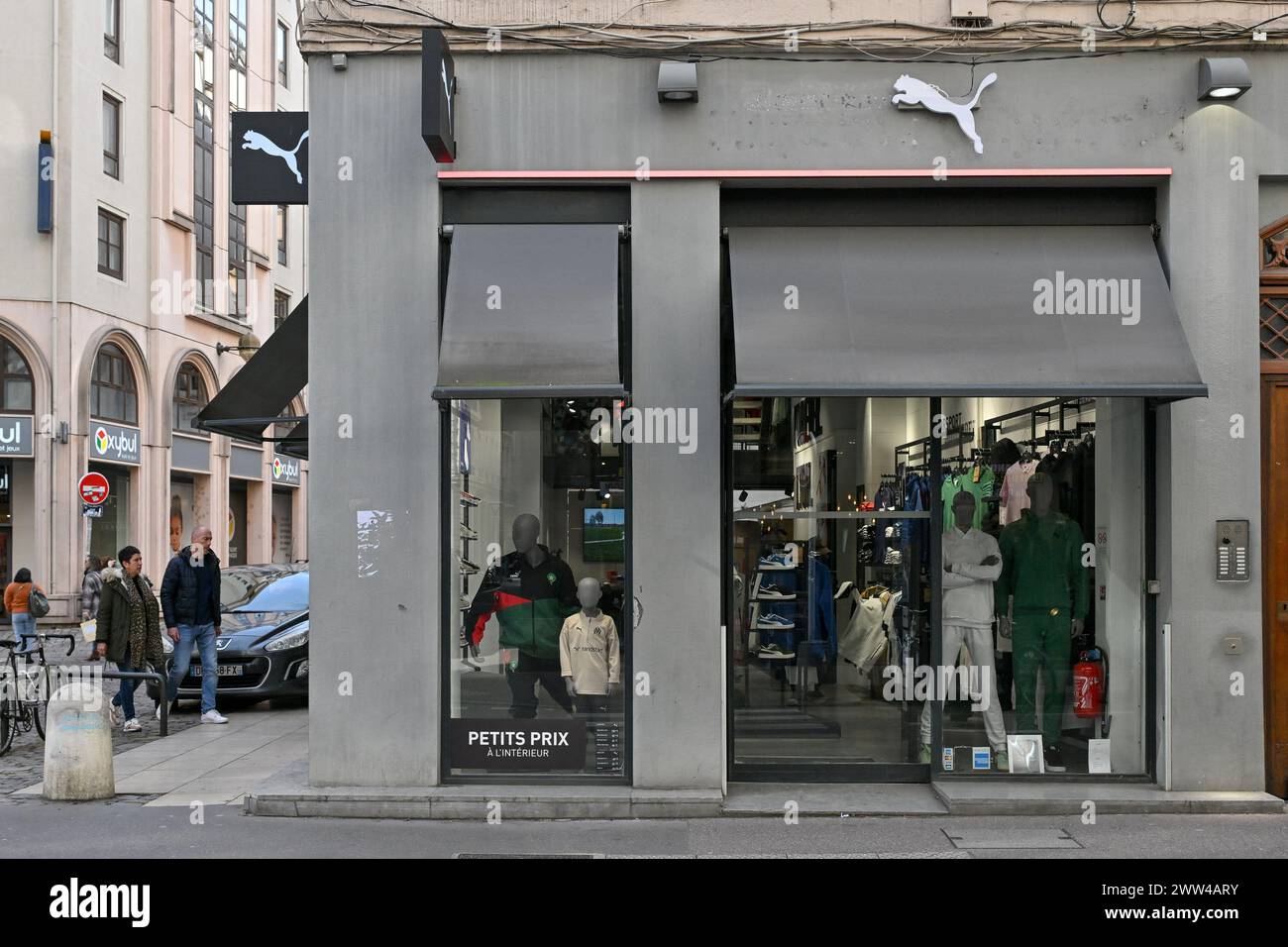 Puma Illustration of commercial signs and shops in Lyon, France on ...