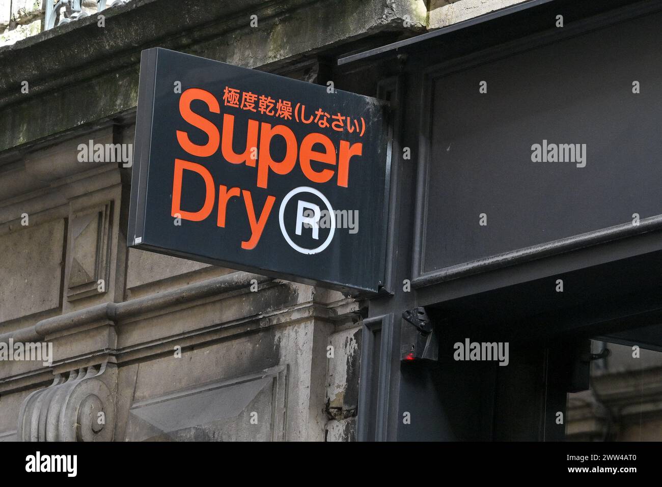 Superdry Illustration of commercial signs and shops in Lyon, France on ...