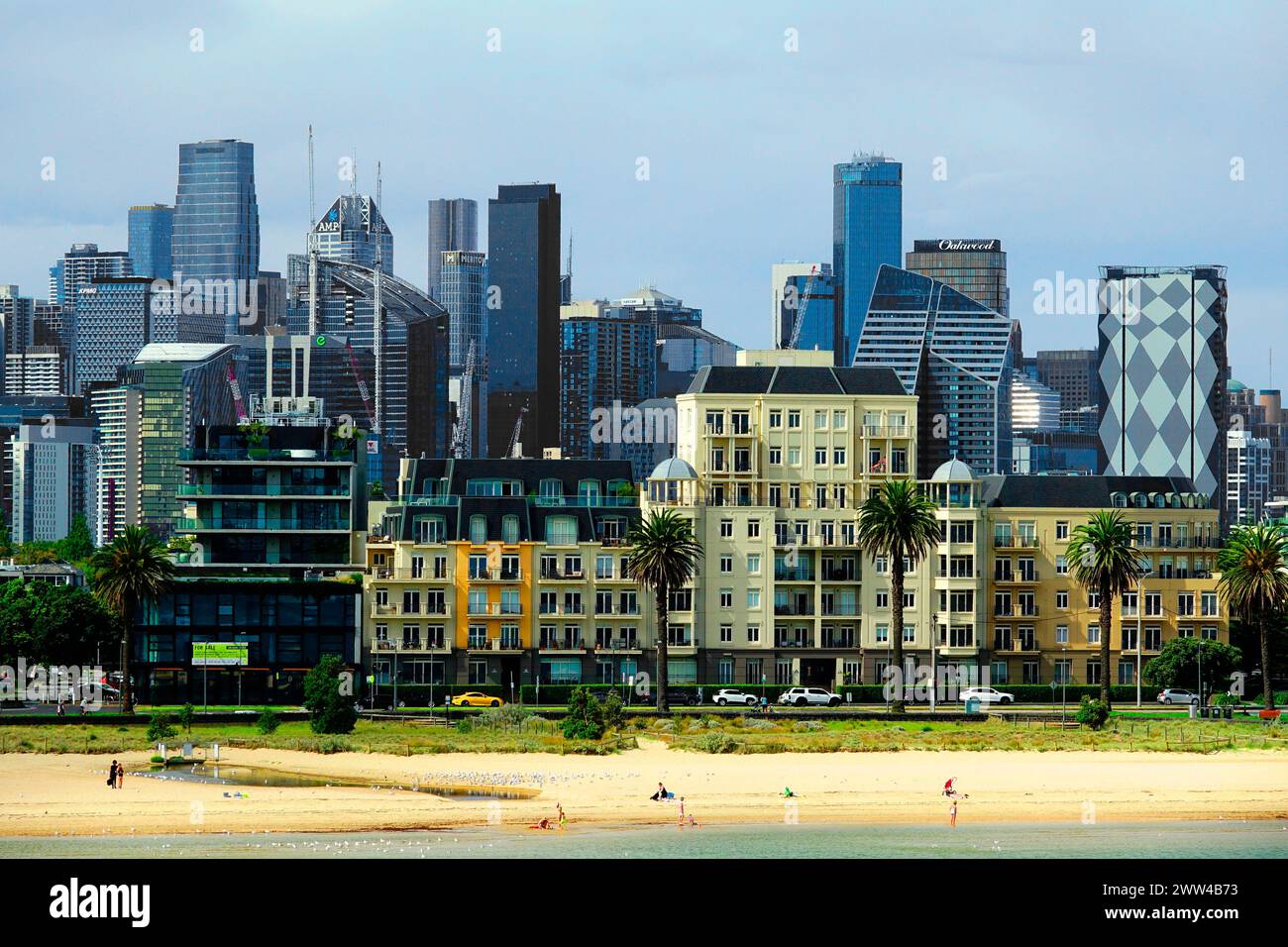 Melbourne Australia Skyline Victoria Port Phillip Bay Indian Ocean ...