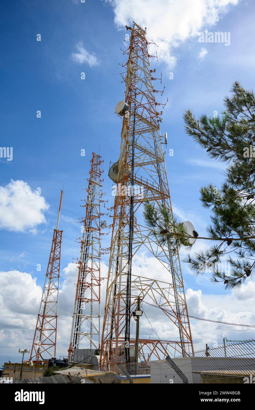 Aerial antennas mast transmitter hi-res stock photography and images - Alamy