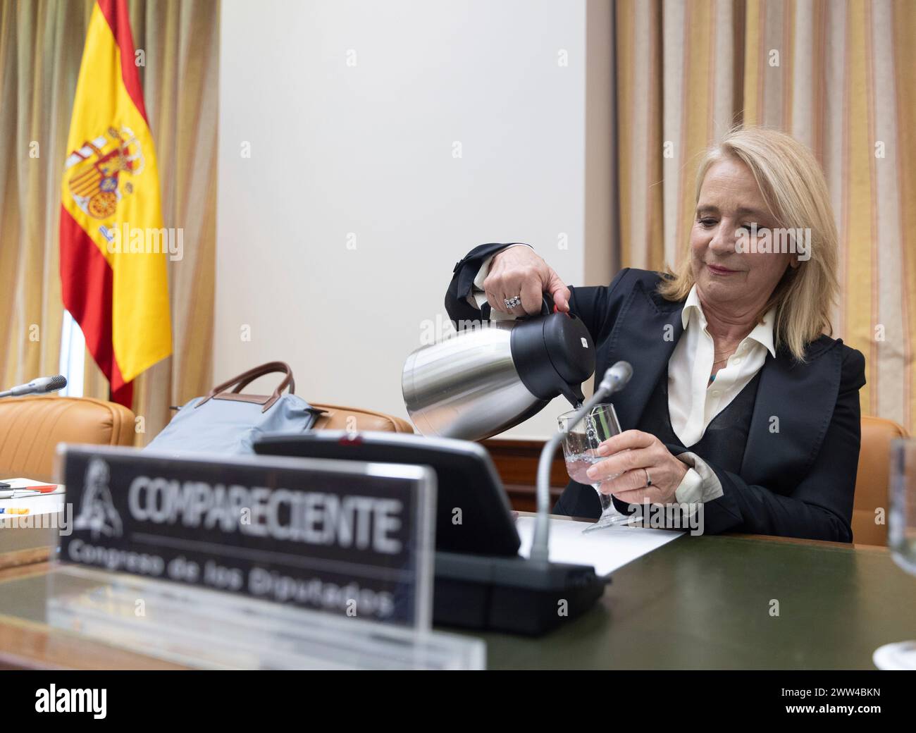 The Acting Chairwoman of RTVE, Ms. Elena Sánchez Caballero, during a ...