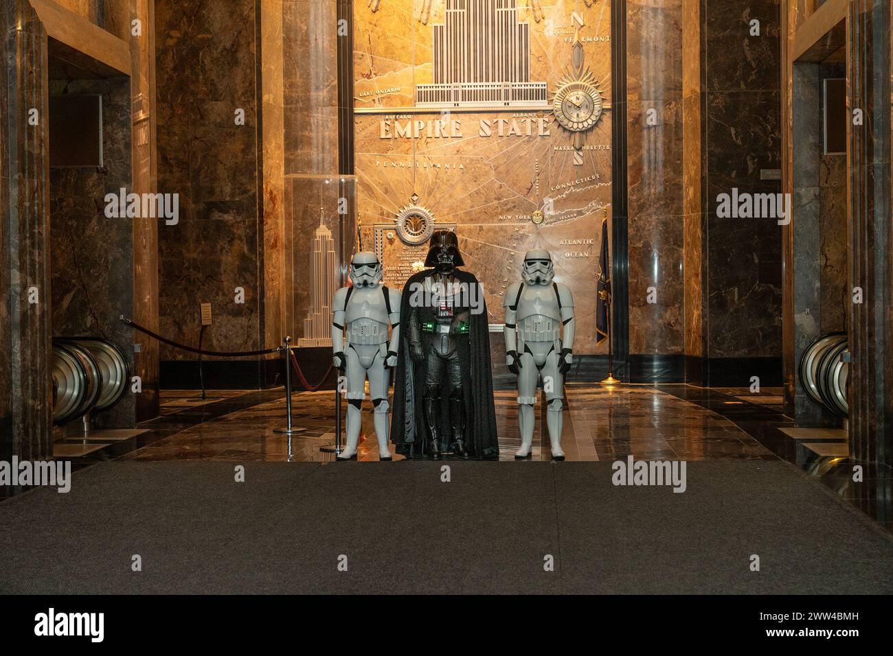 Costume characters seen as Hayden Christensen visits Empire State ...