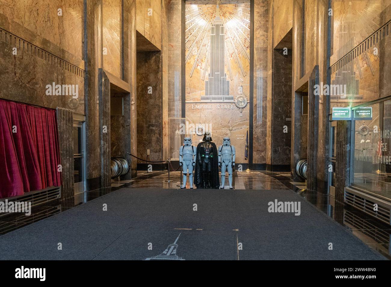 Costume characters seen as Hayden Christensen visits Empire State ...