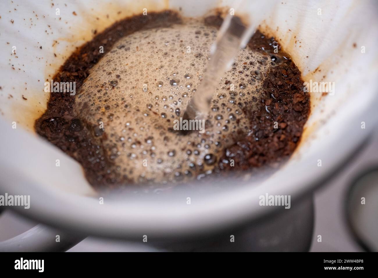 brewing coffee with the v60 method Stock Photo - Alamy