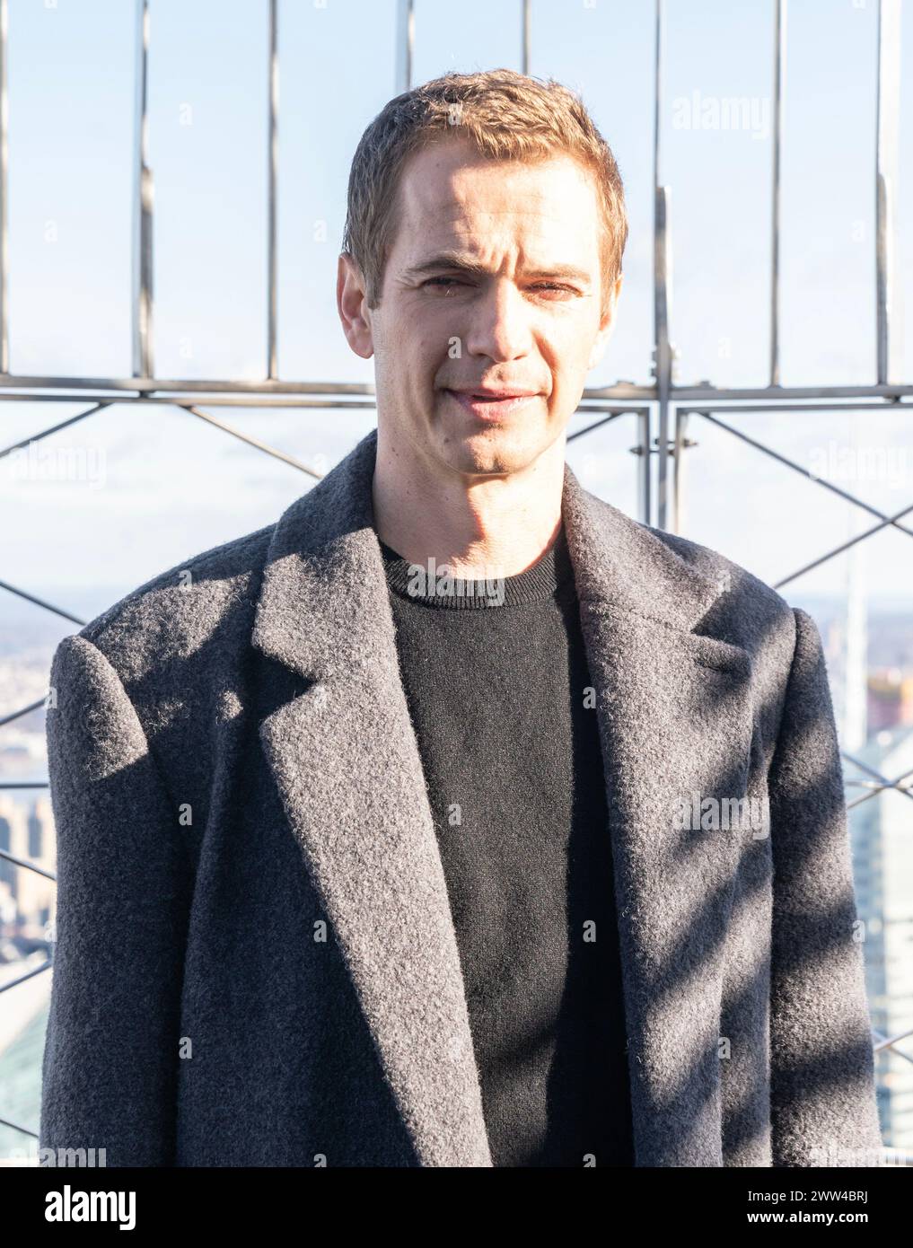 New York, USA. 21st Mar, 2024. Hayden Christensen visits Empire State Building observation deck ...
