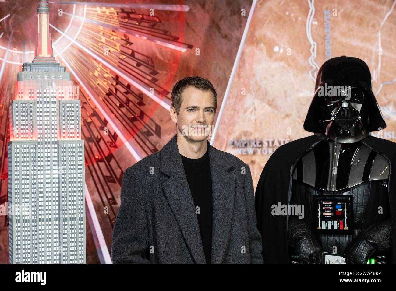 New York, USA. 21st Mar, 2024. Hayden Christensen visits Empire State ...