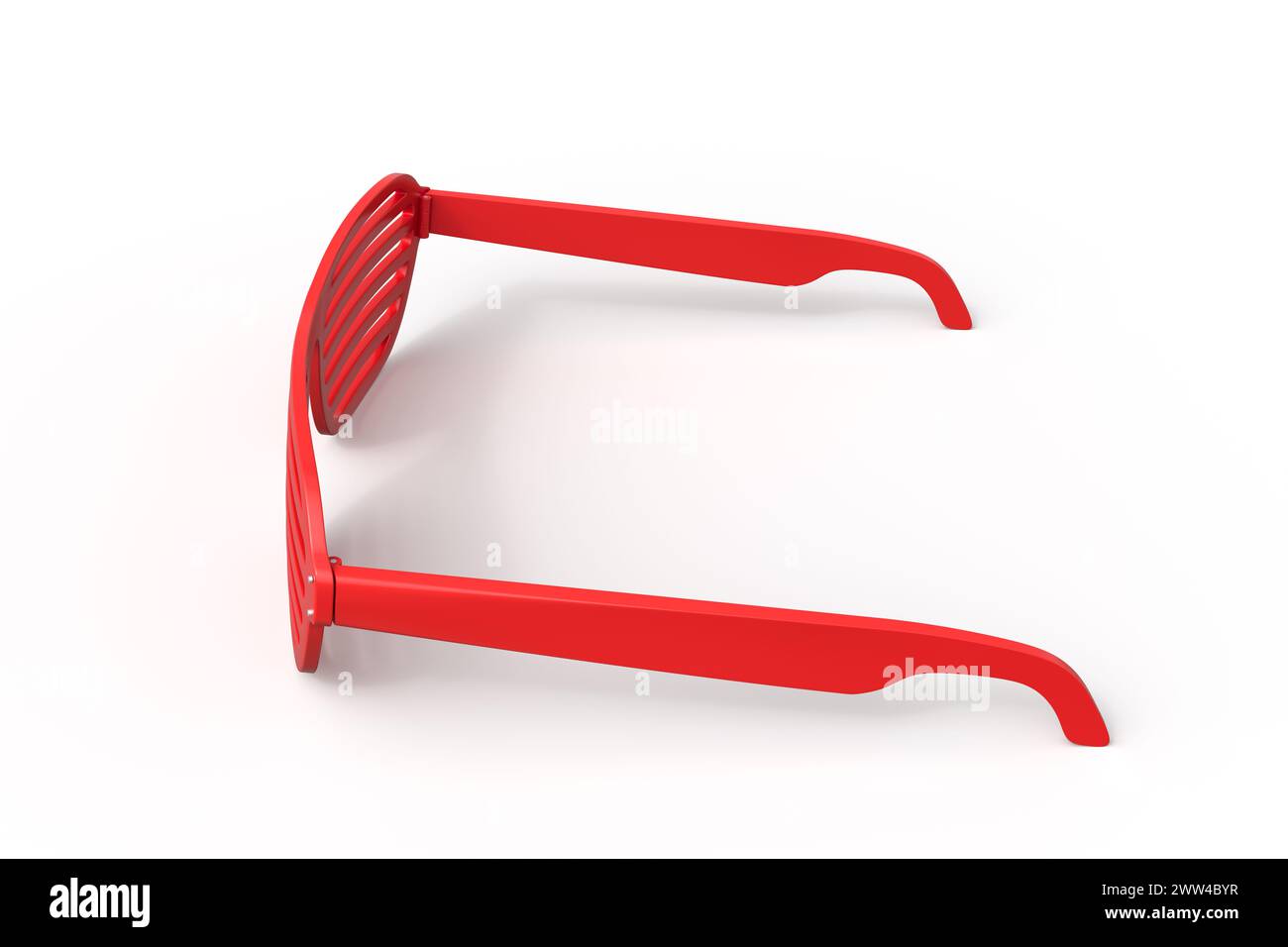Red shutter shades sunglasses isolated on white Stock Photo - Alamy