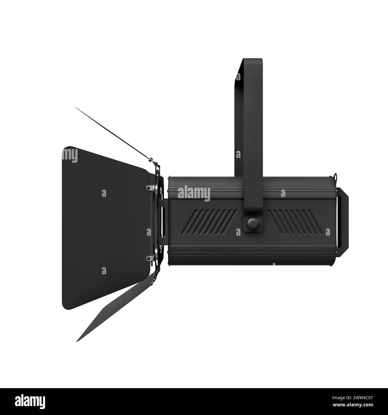 Side view of a studio light with barn doors Stock Photo - Alamy