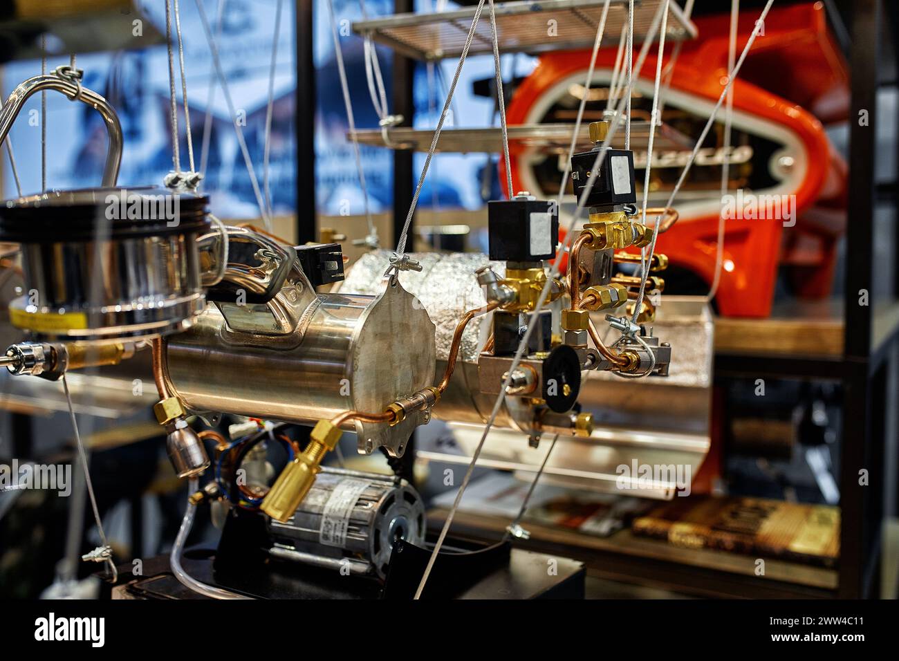 The model of the internal units of the coffee machine. The stand of the ...