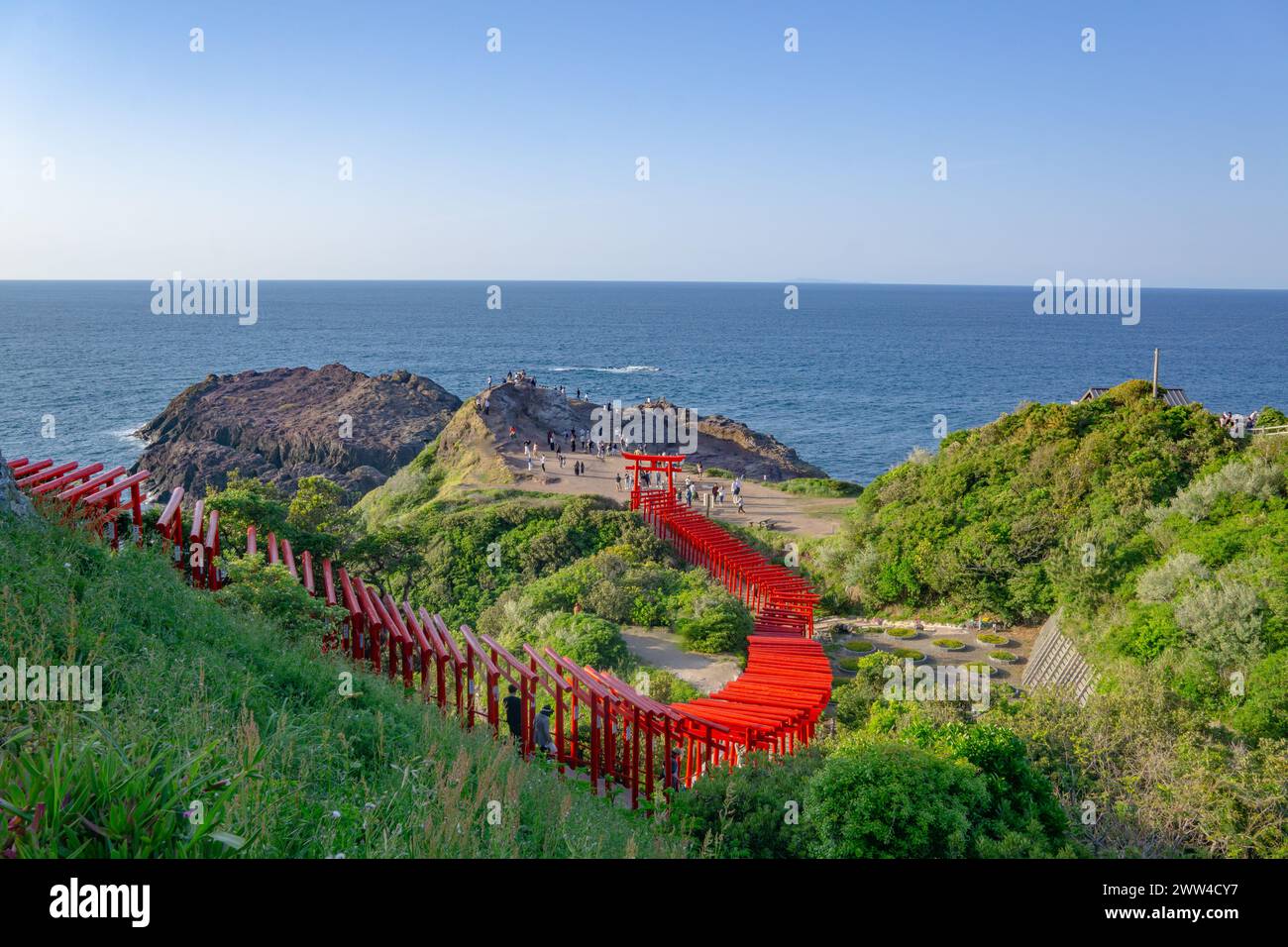 Motonosumi Inari Shrine in Yamaguchi prefecture, Japan. Red gates in ...
