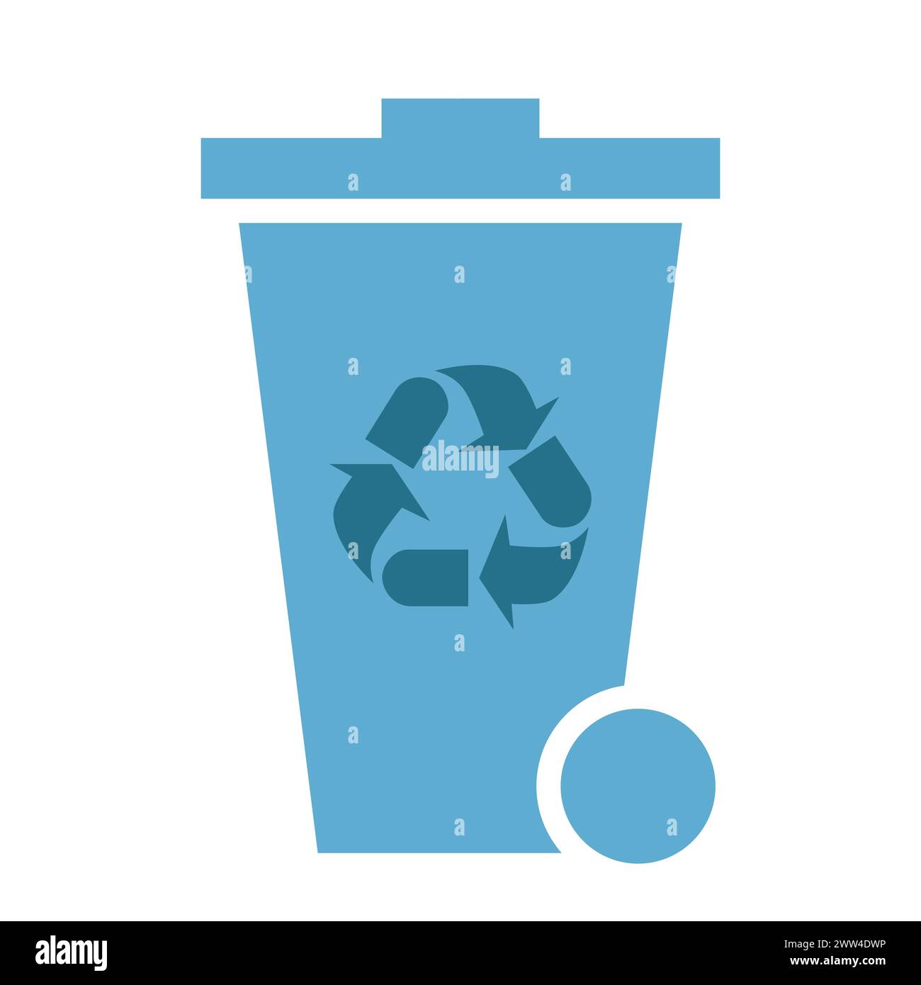 Blue Recycle Bin Trash Can With Wheel Icon Stock Vector Image & Art - Alamy