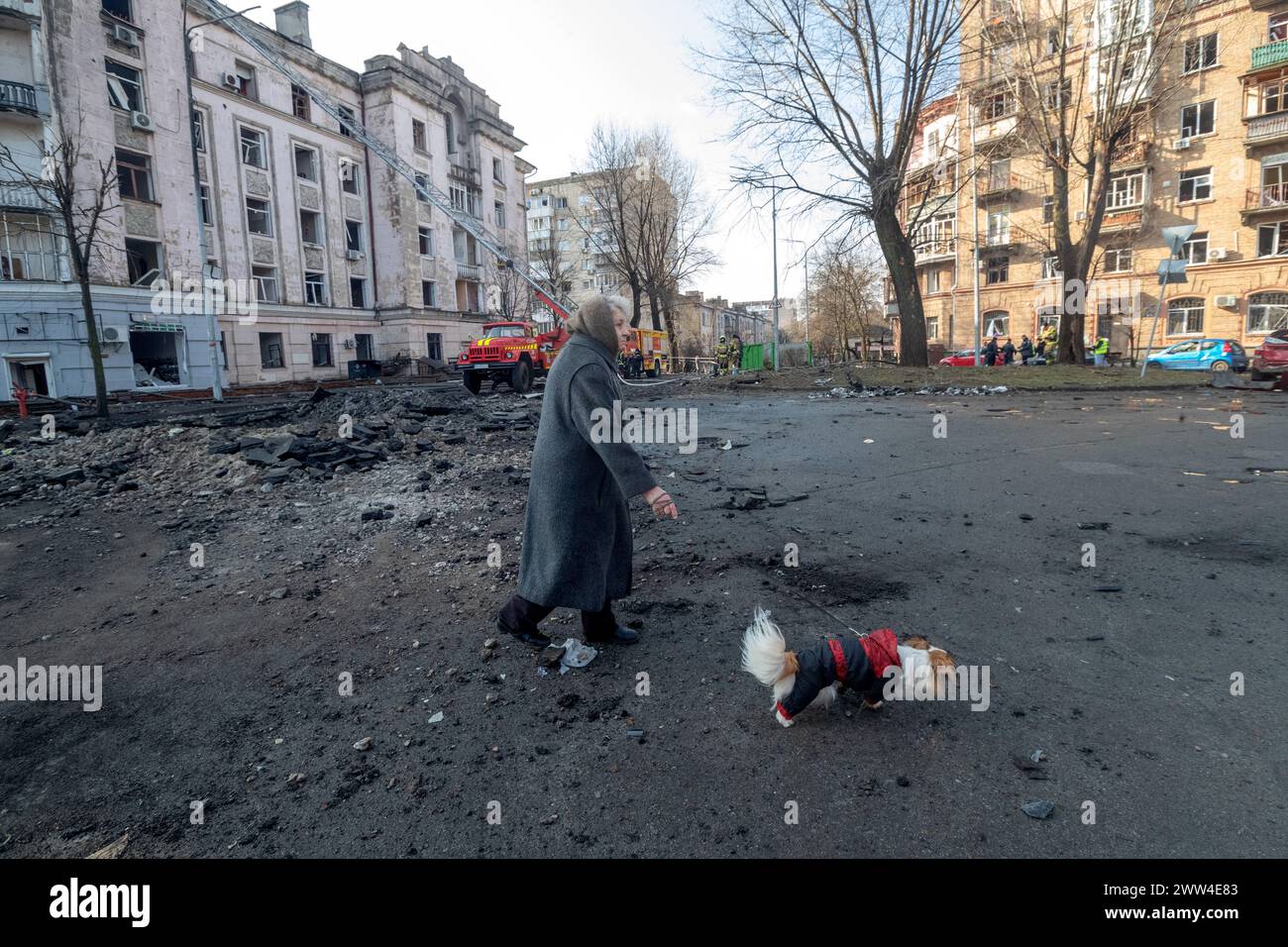 Kyiv, Ukraine. 21st Mar, 2024. KYIV, UKRAINE - MARCH 21, 2024 - A woman ...