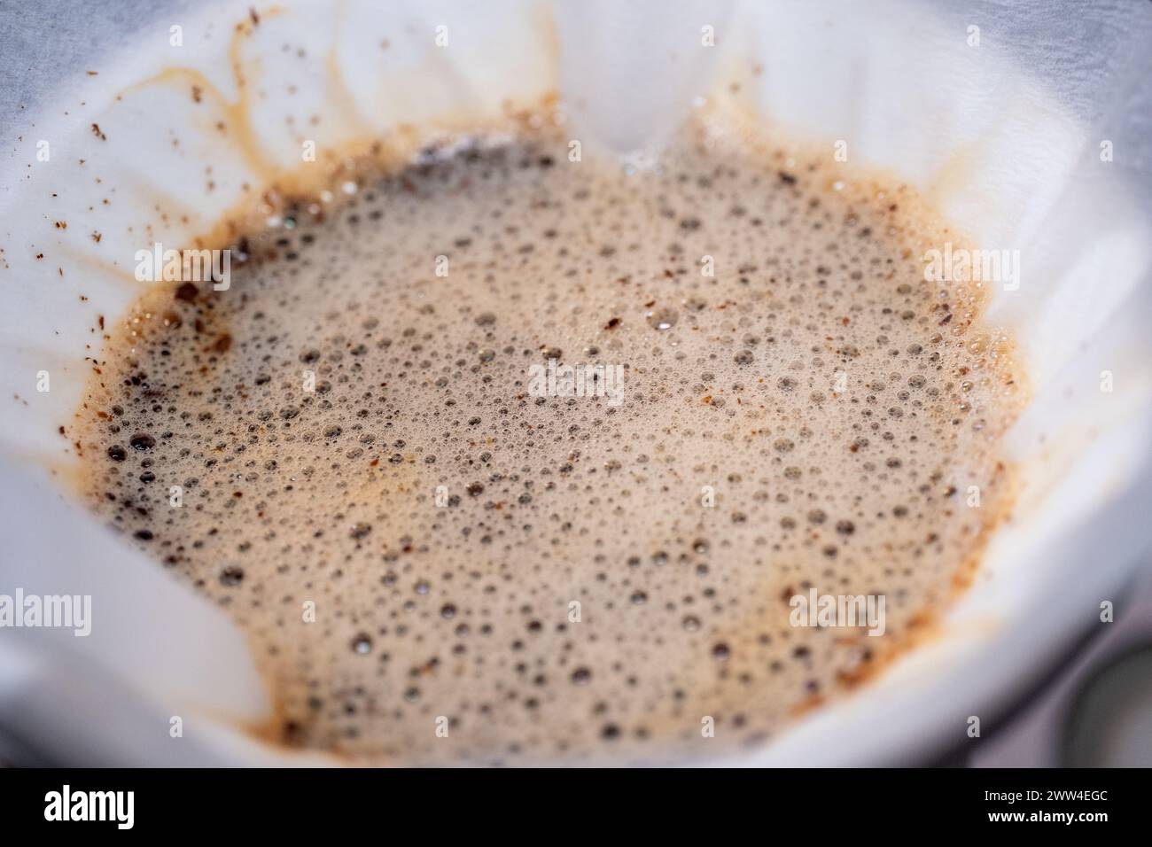 Brewing coffee with the v60 method Stock Photo - Alamy
