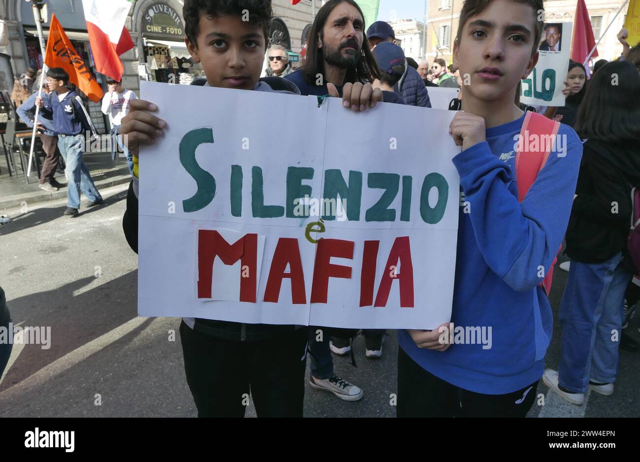 Rome, Italy. 21st Mar, 2024. Thousands of people, including many ...