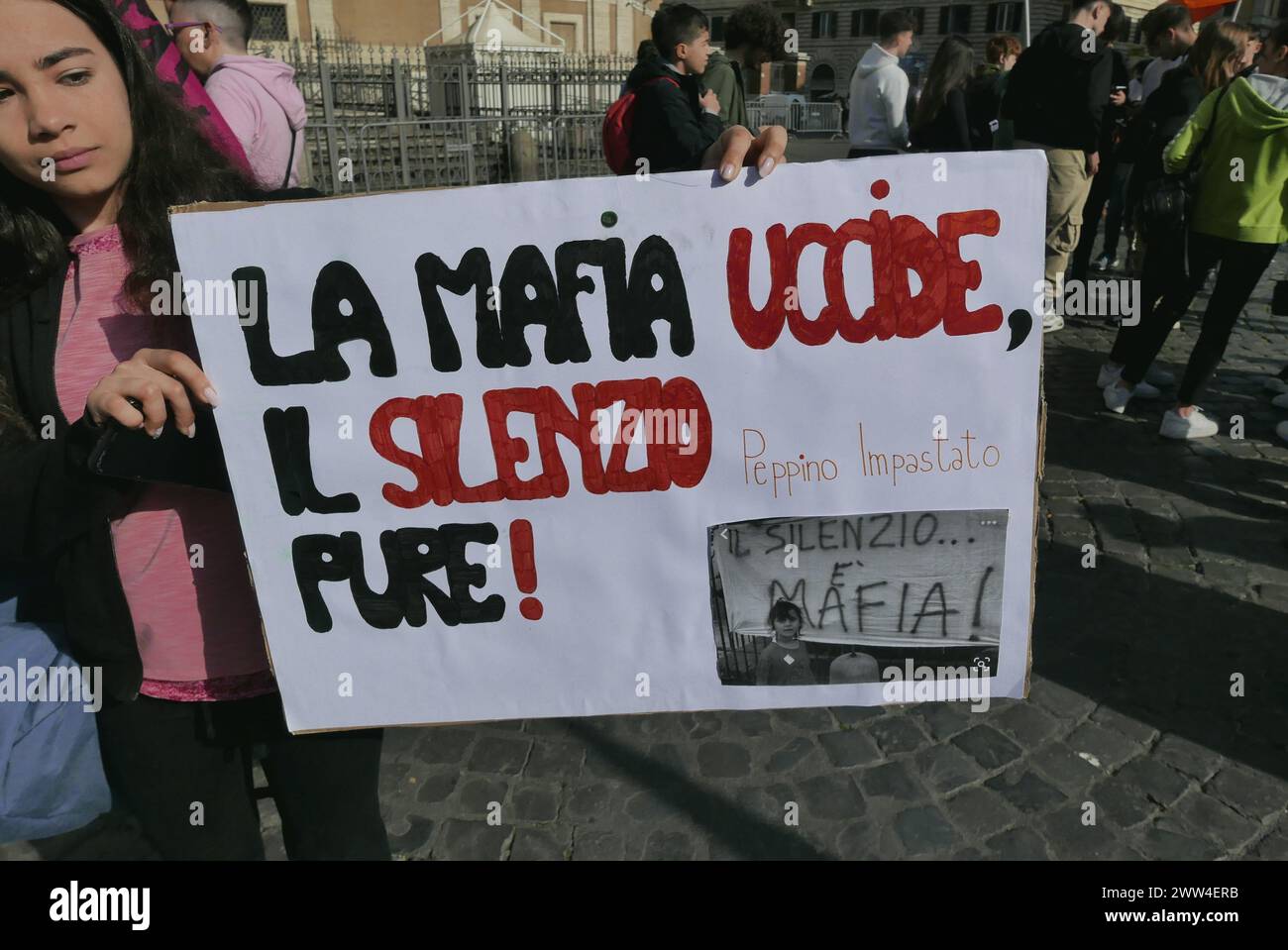 Rome, Italy. 21st Mar, 2024. Thousands of people, including many ...