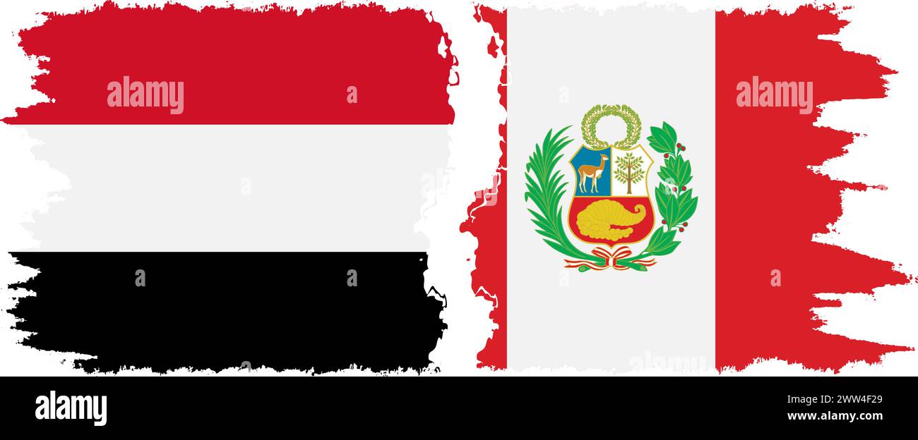 Peru and Yemen grunge flags connection, vector Stock Vector Image & Art ...