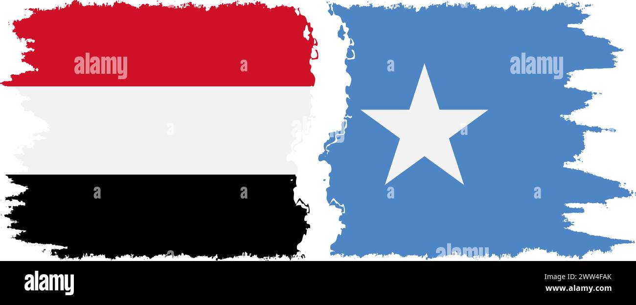 Somalia and Yemen grunge flags connection, vector Stock Vector Image ...