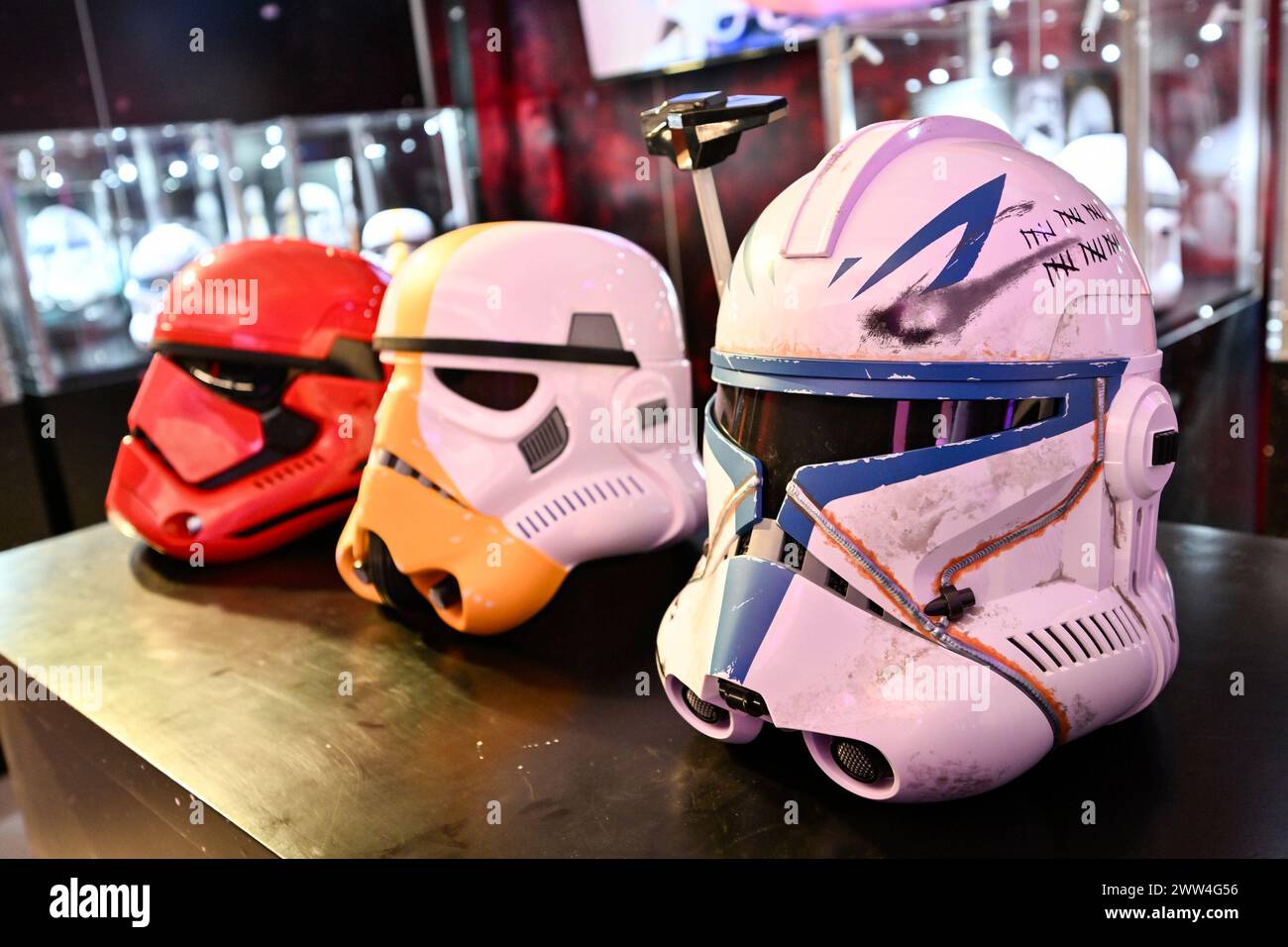 Stormtrooper helmets are featured at the Hasbro and Amazon Star Wars ...
