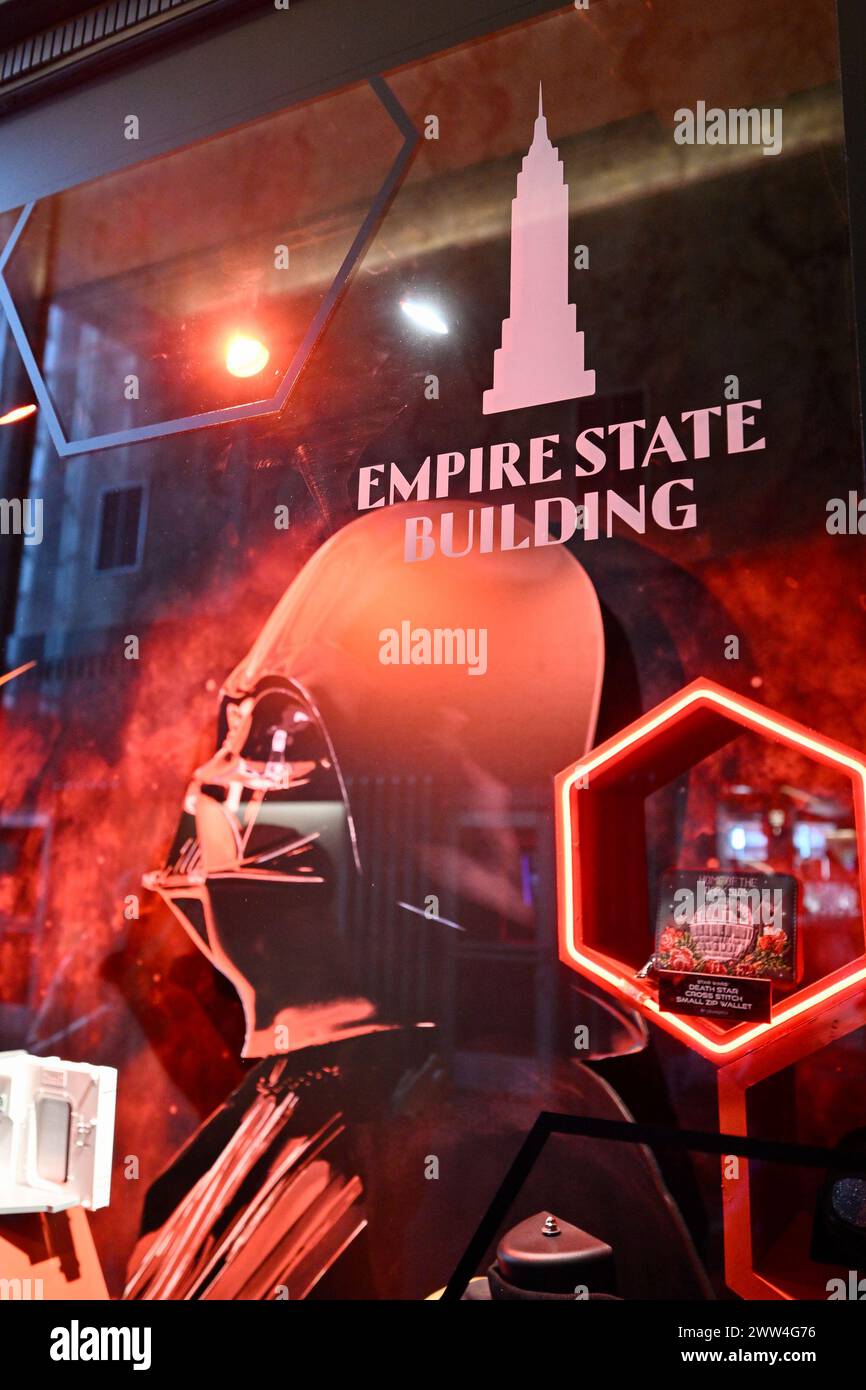 A lobby window installation during the Star Wars themed Empire State ...