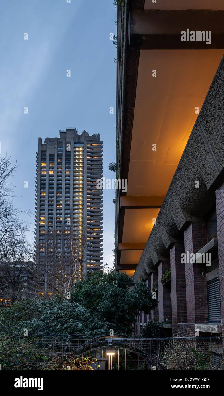London, UK: Lauderdale Tower and residential block on the Barbican ...