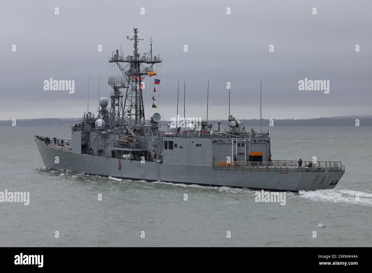 The Spanish Navy anti-air, anti-submarine guided missile frigate ESPS ...