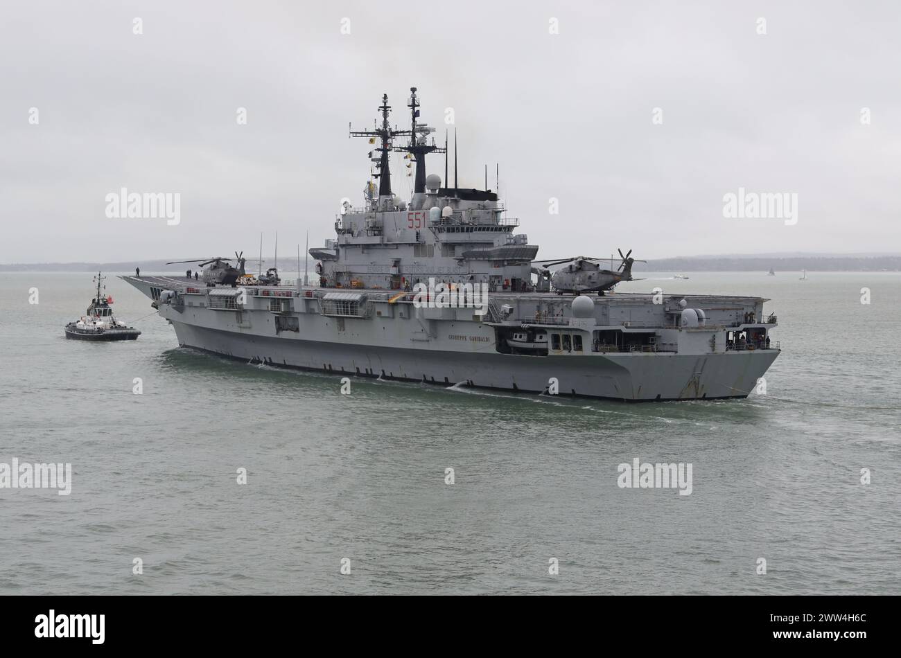 The Italian Navy aircraft carrying cruiser ITS GIUSEPPE GARIBALDI heads ...