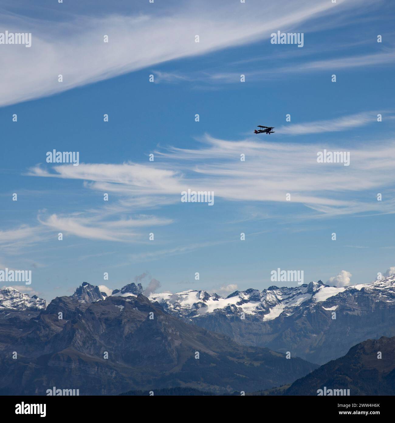 Pilatus Mountain Area, Luzern - September 14, 2019: A vintage biplane ...