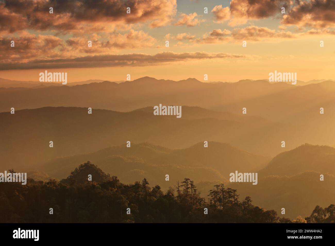 Scenic landscape of Doi Miang and Doi Thong viewpoint. The highest ...