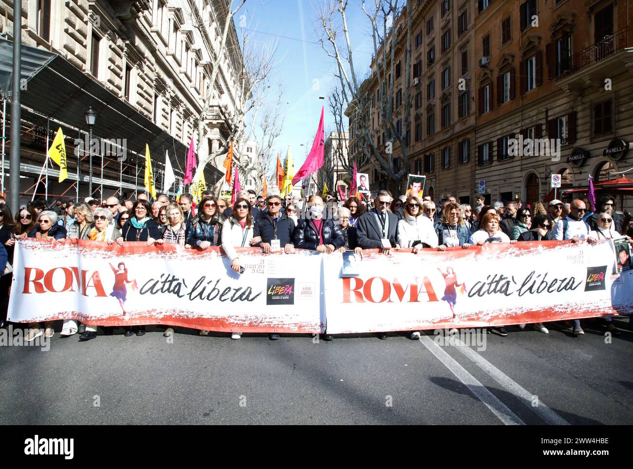 Rome, Italy. 21st Mar, 2024. Rome, Libera demonstration for the 29th ...