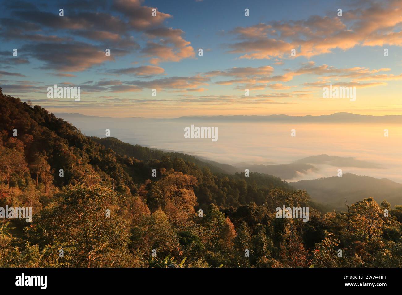 Scenic landscape of Doi Miang and Doi Thong viewpoint. The highest ...
