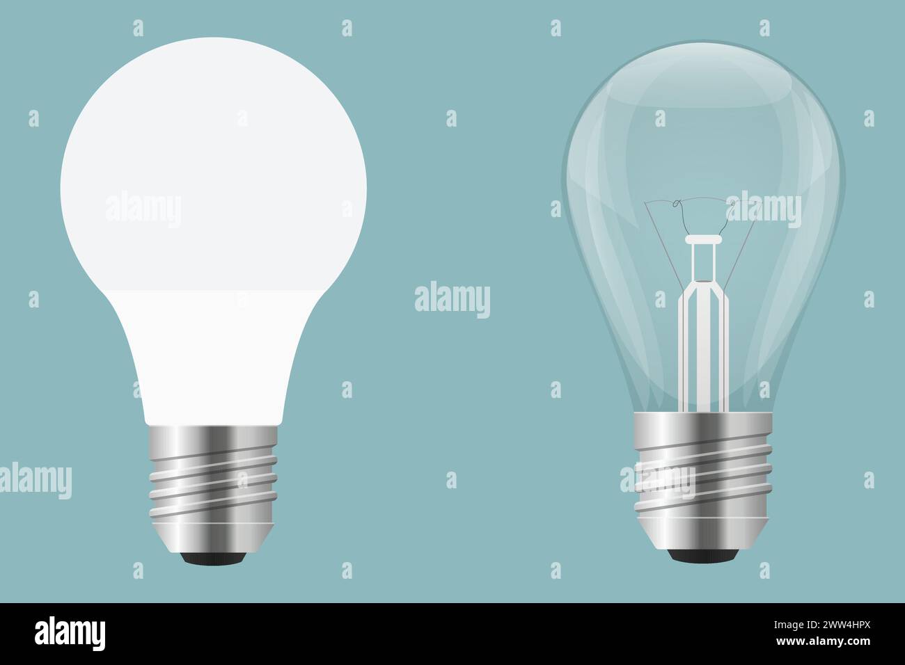 Vector drawing of energy saving lamp and incandescent lamp Stock Vector ...