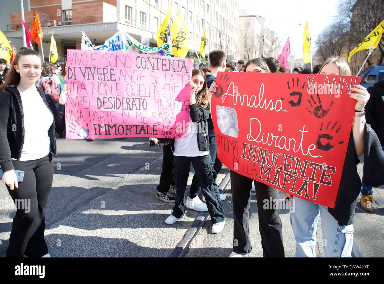 Rome, Italy. 21st Mar, 2024. Rome, Libera demonstration for the 29th ...