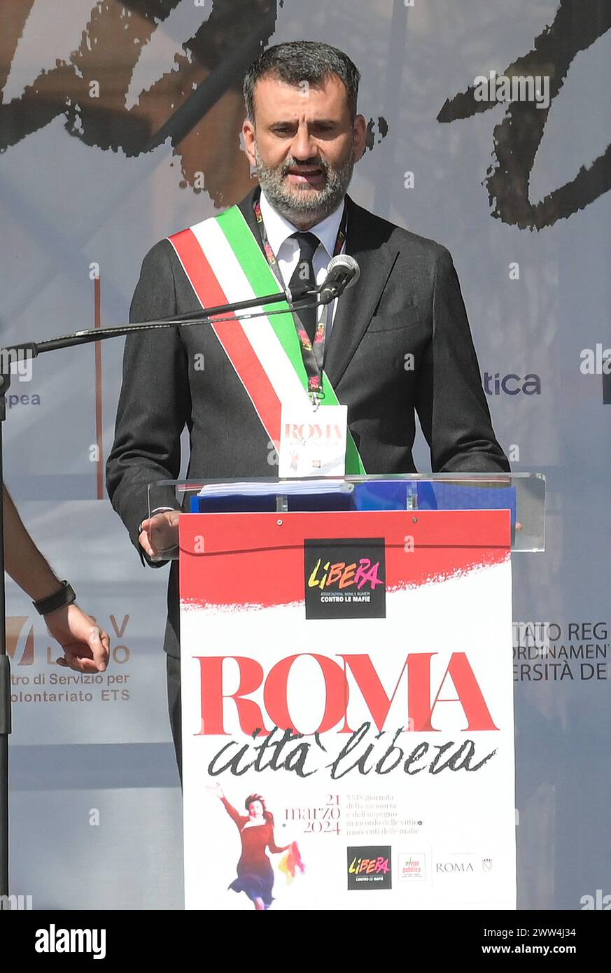 Rome, Italy. 21st Mar, 2024. Rome, Libera demonstration for the 29th ...