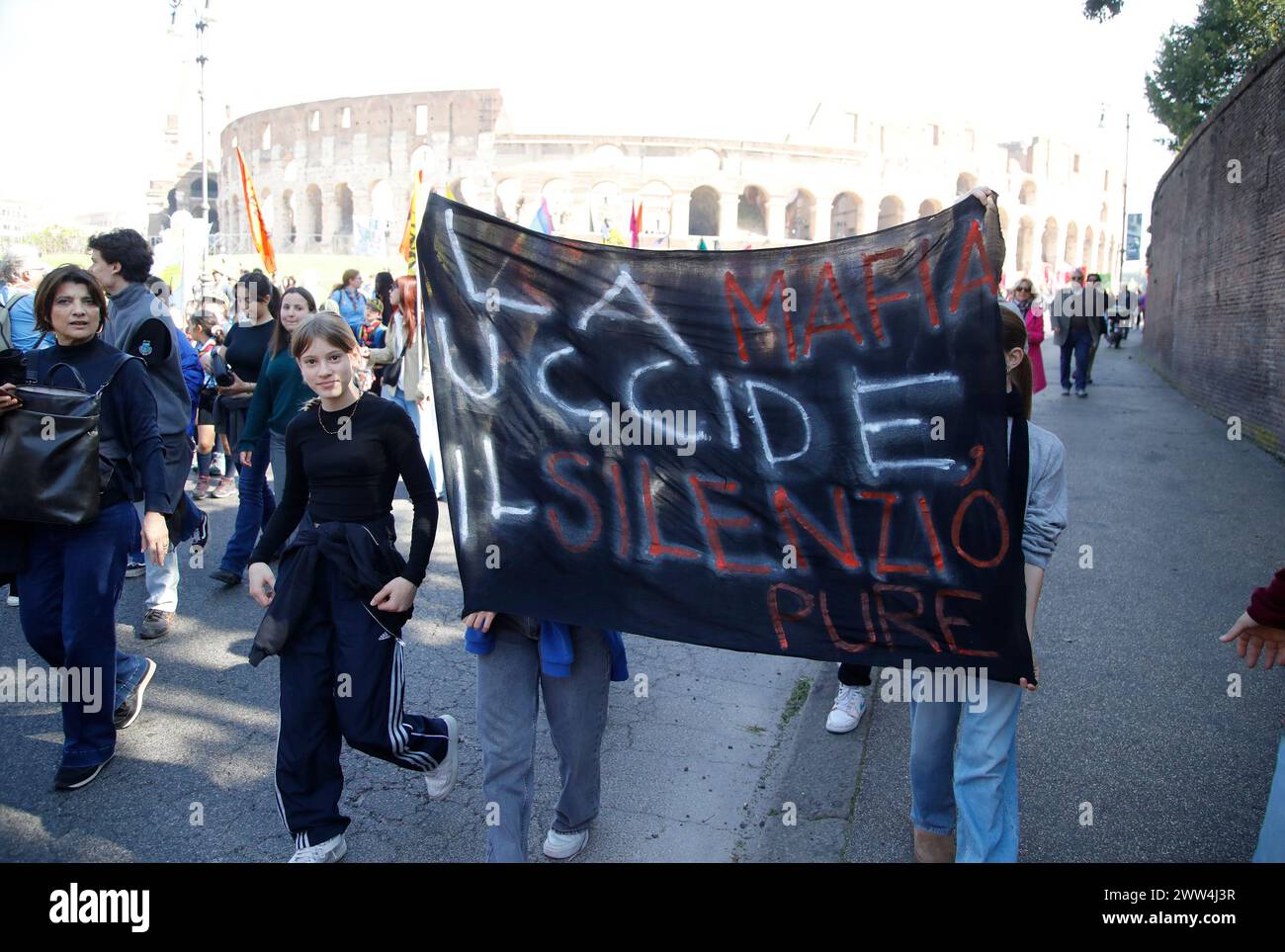 Rome, Italy. 21st Mar, 2024. Rome, Libera demonstration for the 29th ...