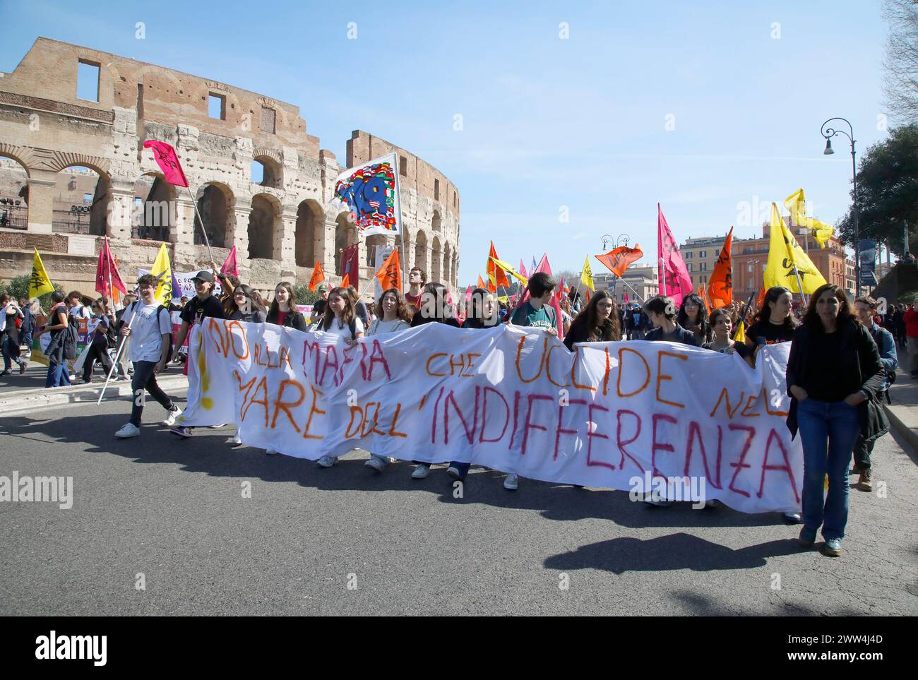 Rome, Italy. 21st Mar, 2024. Rome, Libera demonstration for the 29th ...