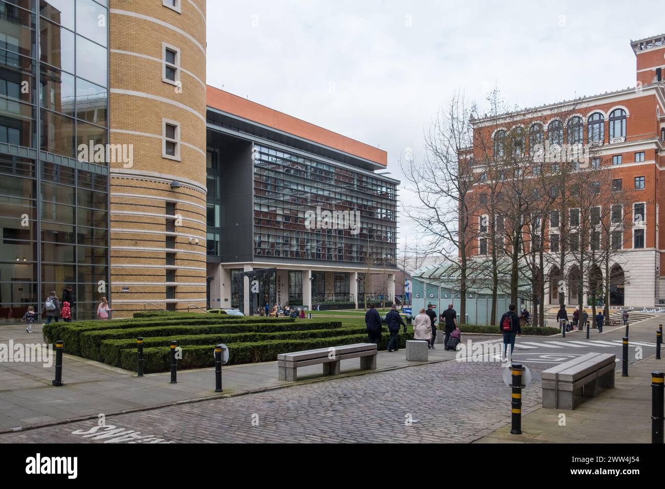 Brindley Place in Birmingham consists of open spaces, offices and ...